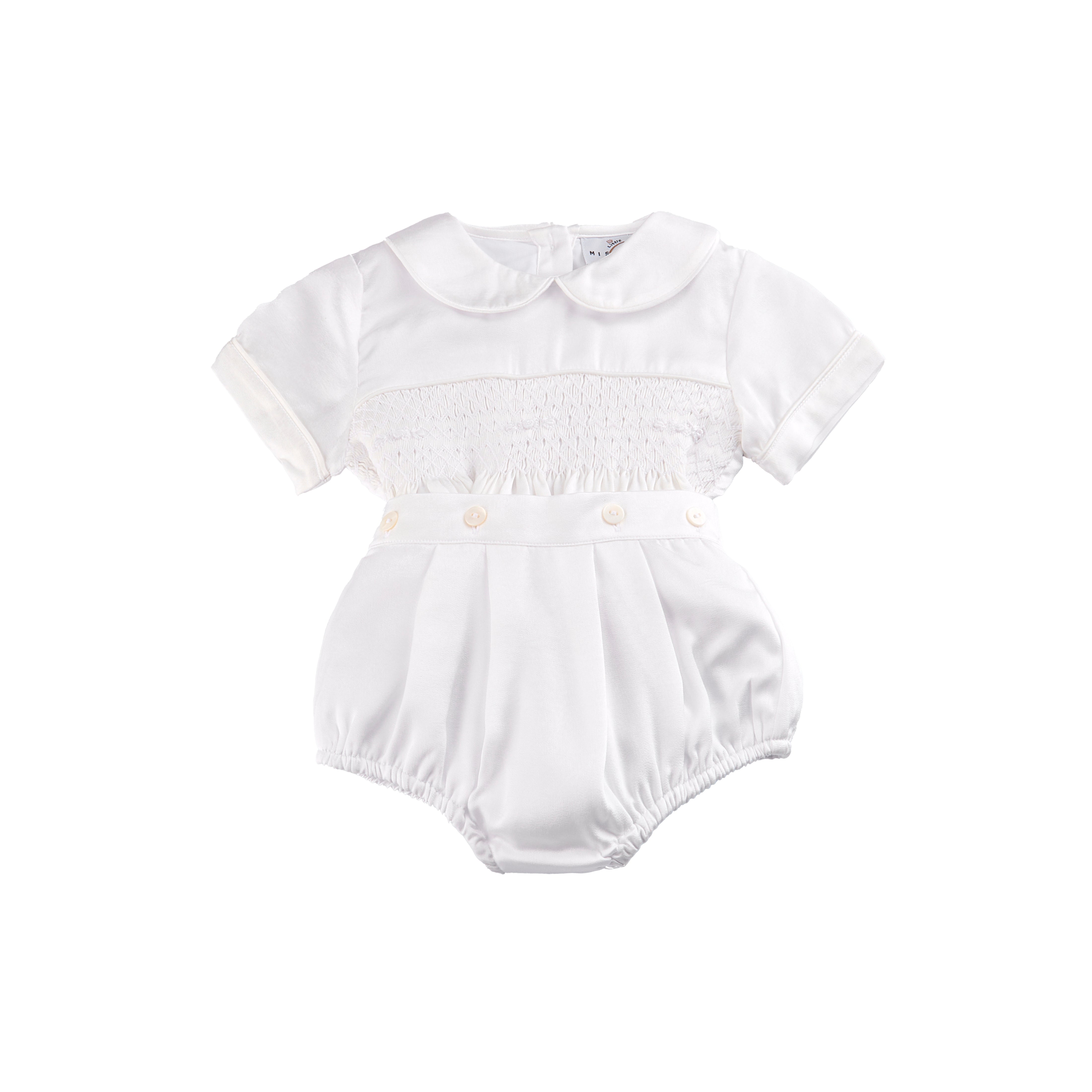 White satin hand smocked set – Little Miss C | Baby & Children's Clothing
