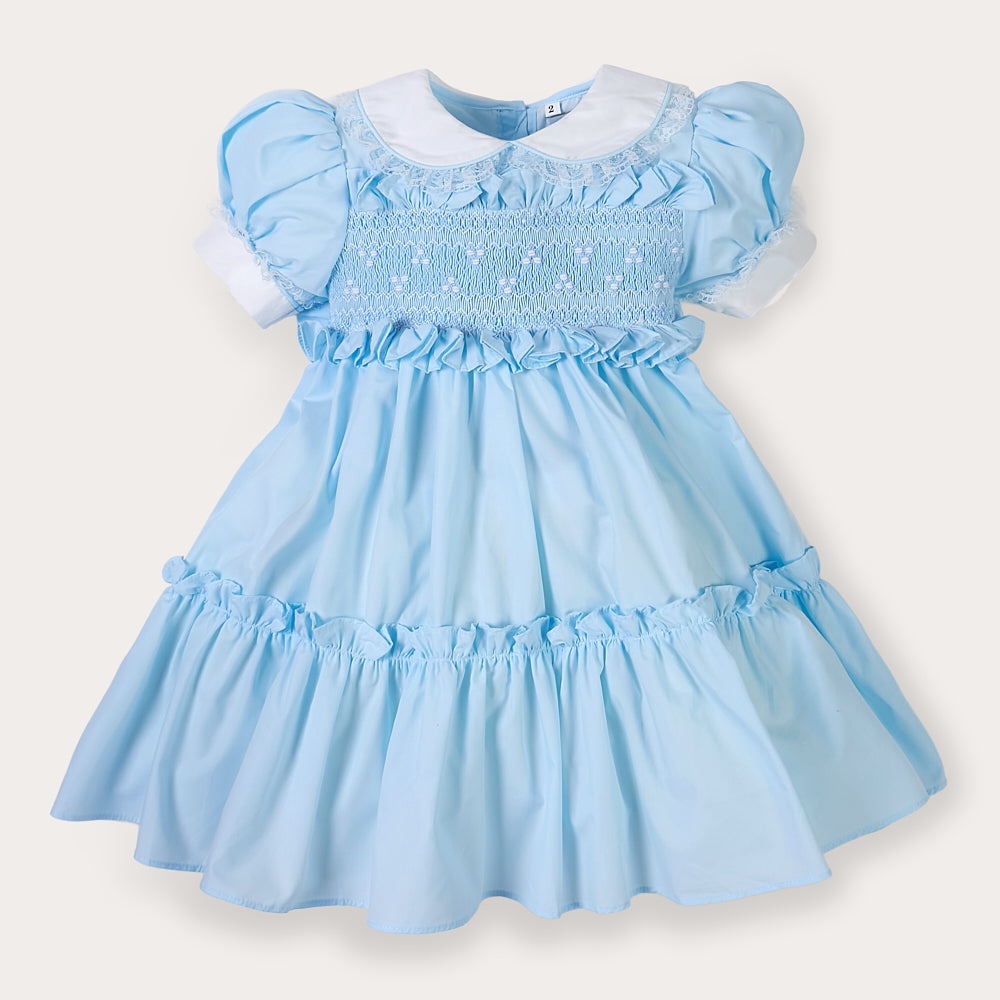 Hand smocked Ellis dress baby blue – Little Miss C | Baby & Children's ...