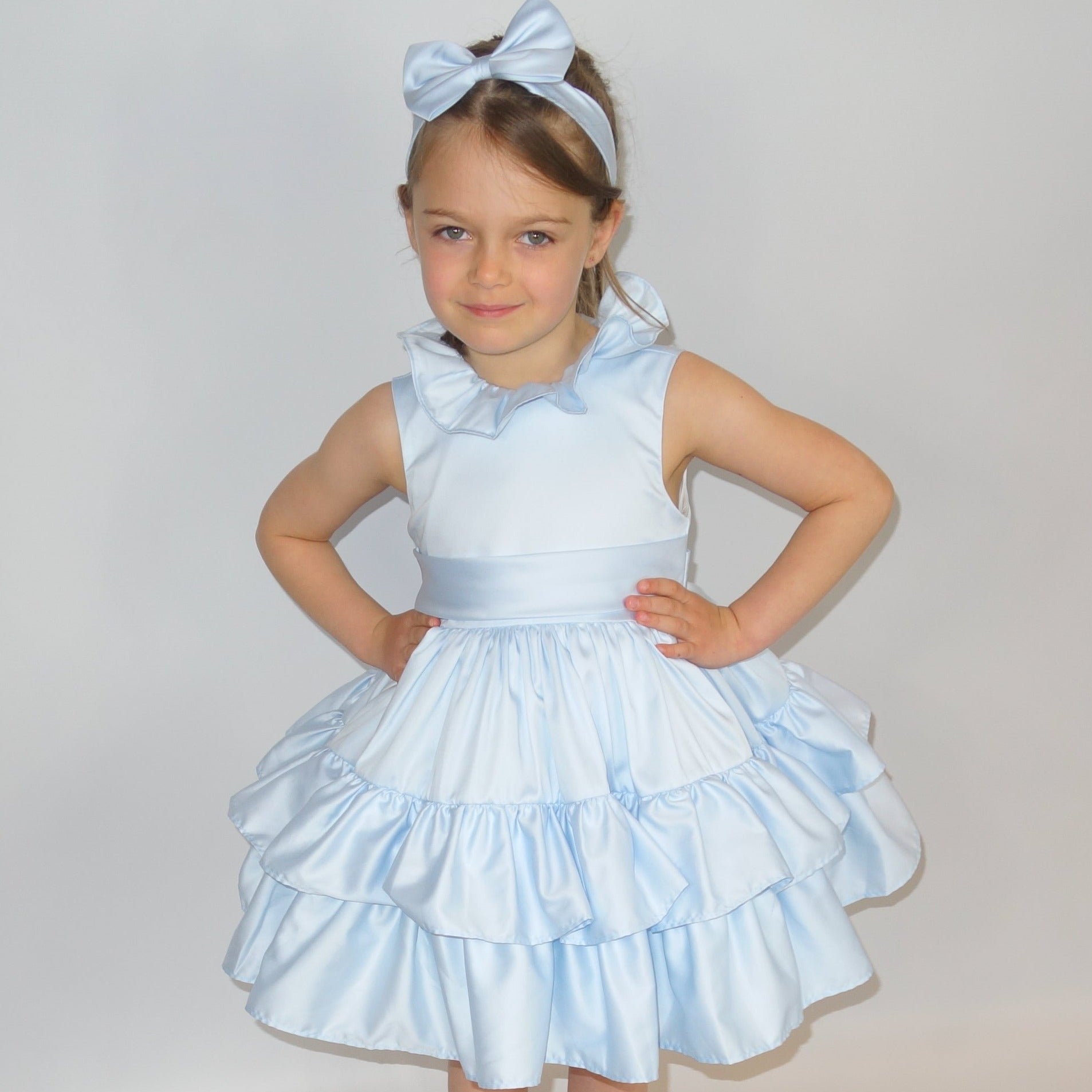 Sky blue Layered Puffball Dress – Little Miss C | Baby & Children's ...